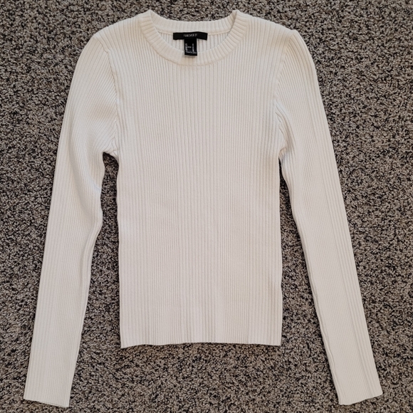 Forever 21 | Sweaters | Forever 2 White Ribbed Sweater | Poshmark